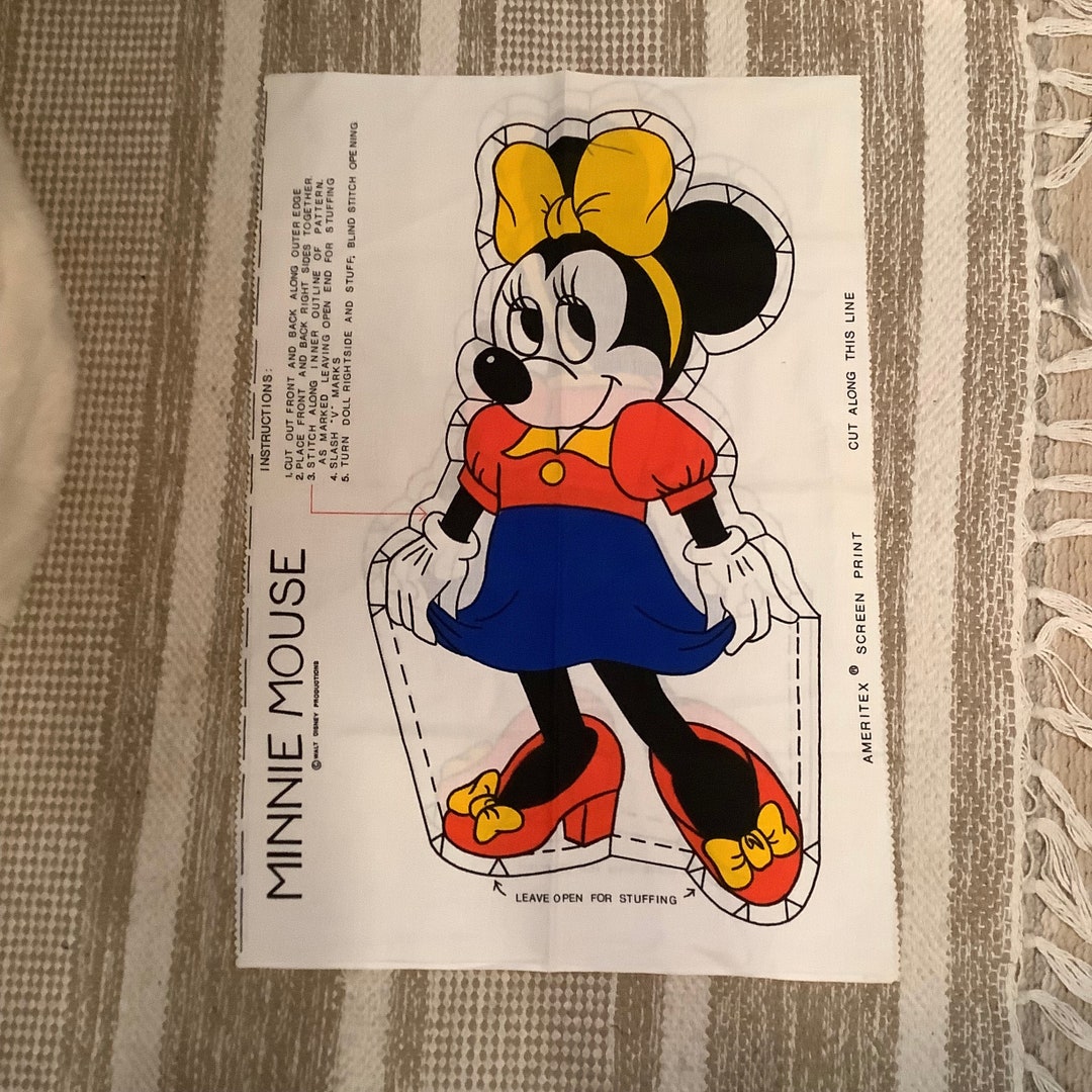 Vintage Minnie Mouse Disney Cut & Sew Pillow Fabric Panel - Etsy