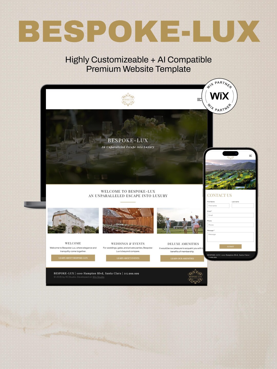 Bespoke-lux Wix Studio Wedding and Photography Website Template, Modern ...