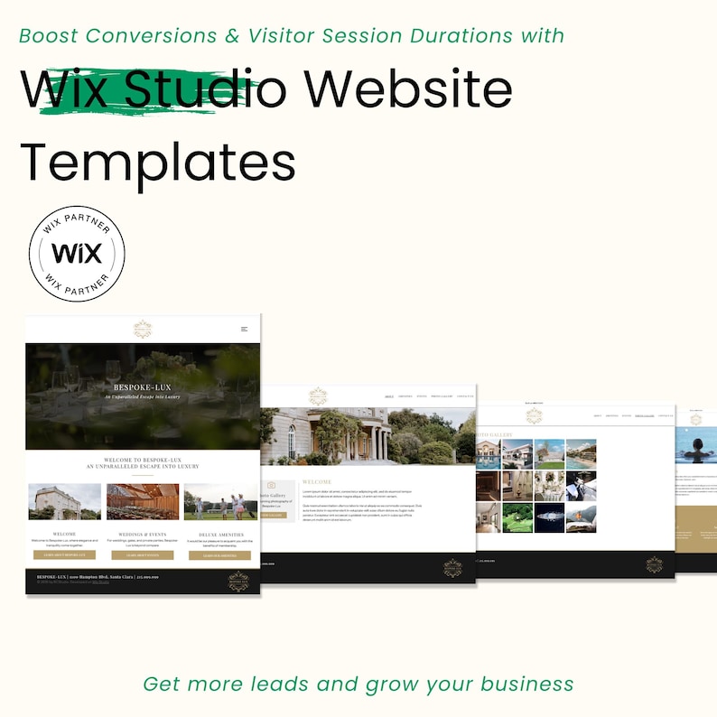 Bespoke-lux Wix Studio Wedding and Photography Website Template, Modern ...