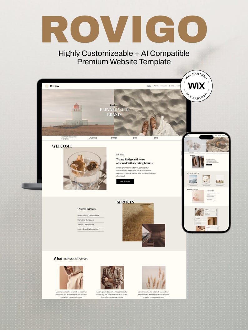 Rovigo Wix Studio Website Template: Modern Minimalist Theme for ...