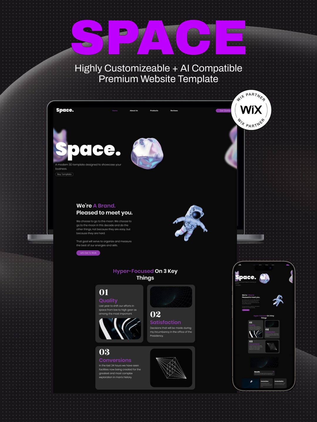 Space Theme Wix Studio Template: Modern Website Template for ...