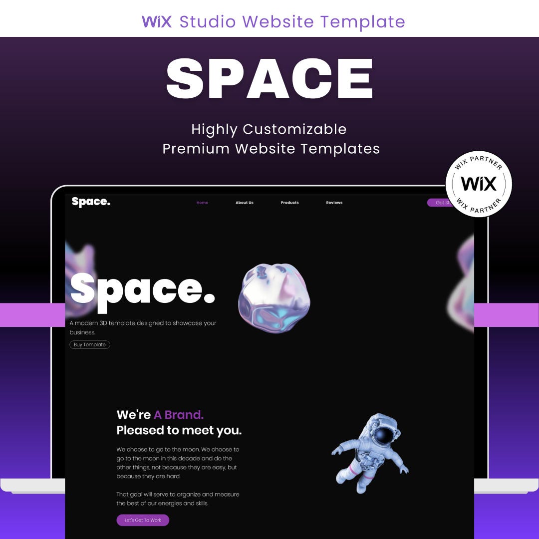 Space Theme Wix Studio Template: Modern Responsive Design (dark ...