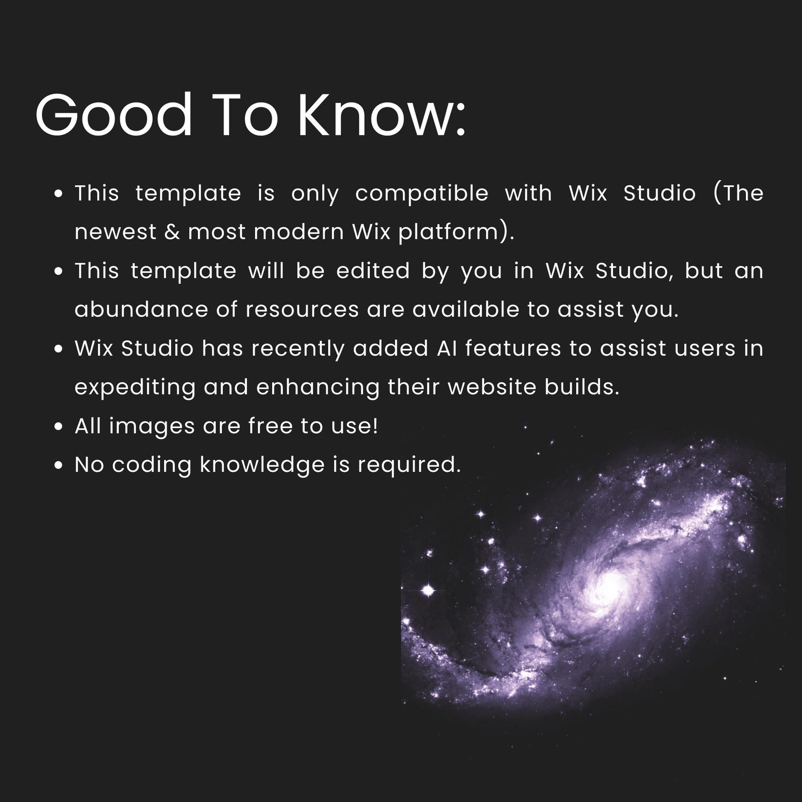Space Theme Wix Studio Template: Modern Website Design (immediate ...