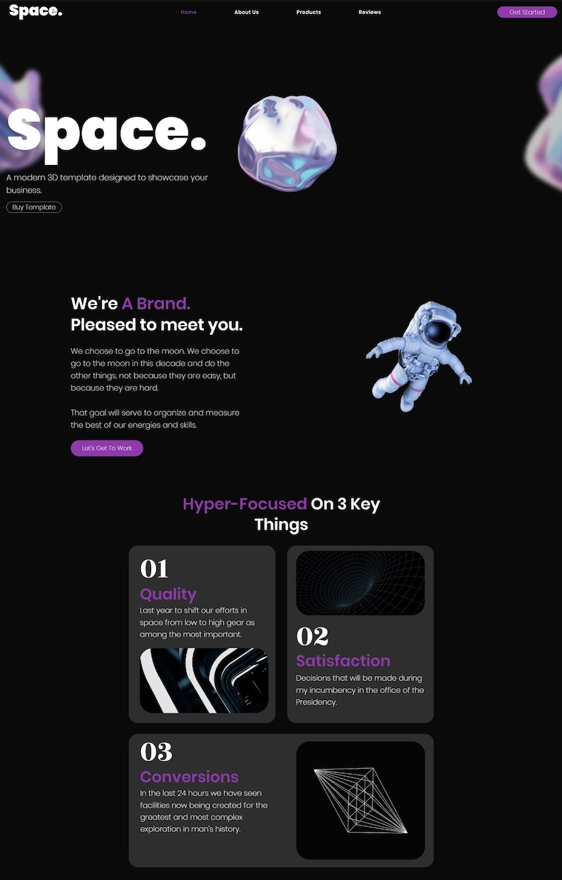 Space Theme Wix Studio Template: Modern Website Design (immediate ...