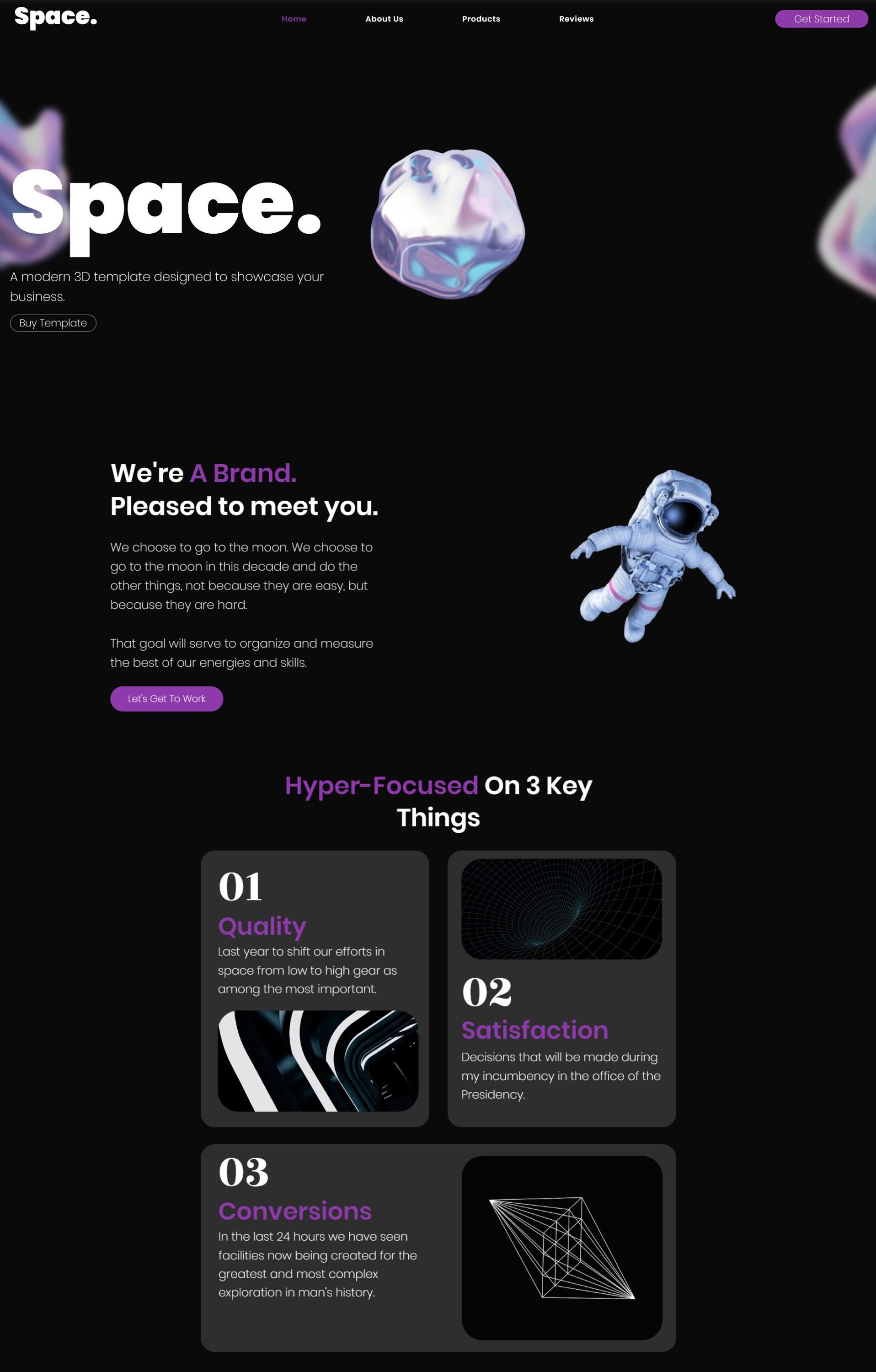 Space Theme Wix Studio Template: Modern Website Design (immediate ...