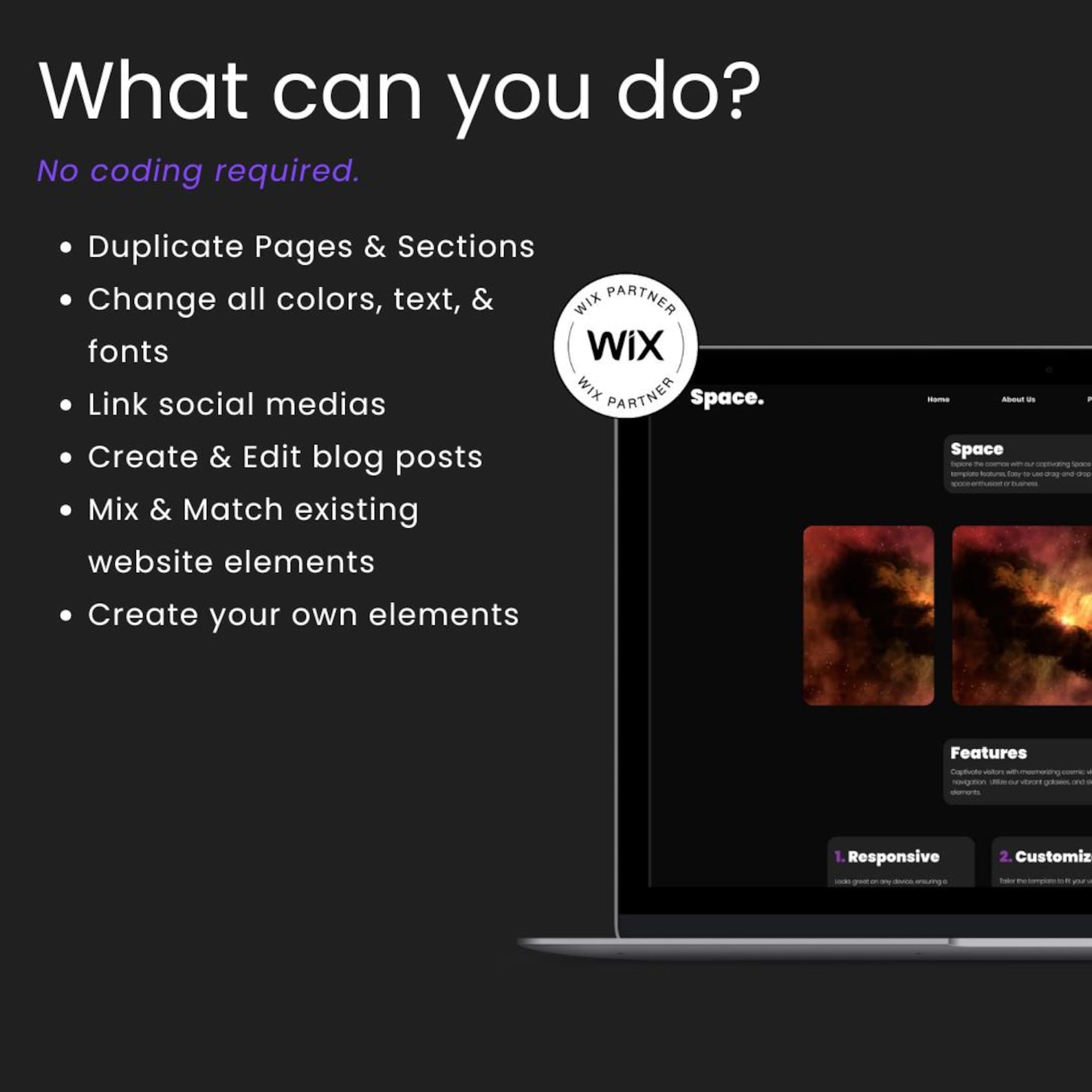 Space Theme Wix Studio Template: Modern Website Design (immediate ...