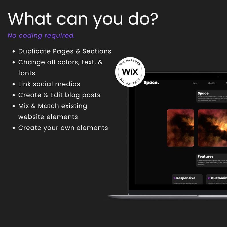 Space Theme Wix Studio Template: Modern Website Design (immediate ...