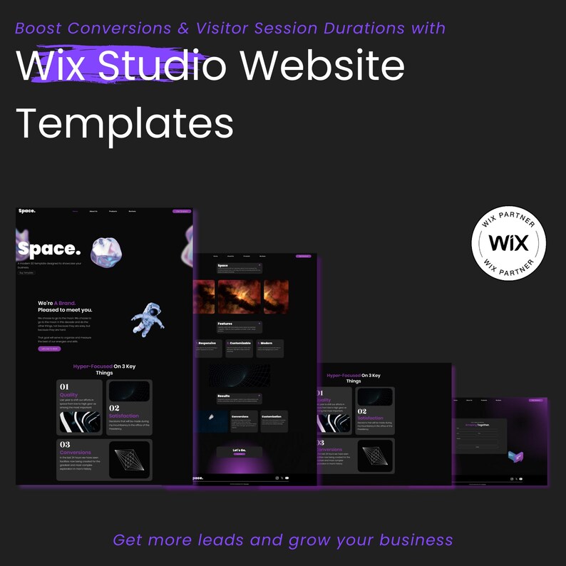 Space Theme Wix Studio Template: Modern Website Design (immediate ...