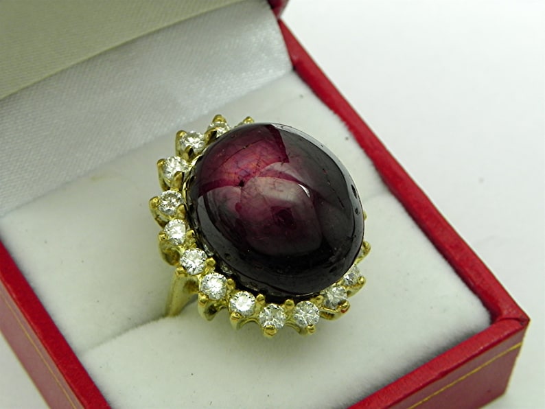 37 Ct Purple Red Star Ruby 20x16.3mm 37 Carats in 18K Yellow | Etsy