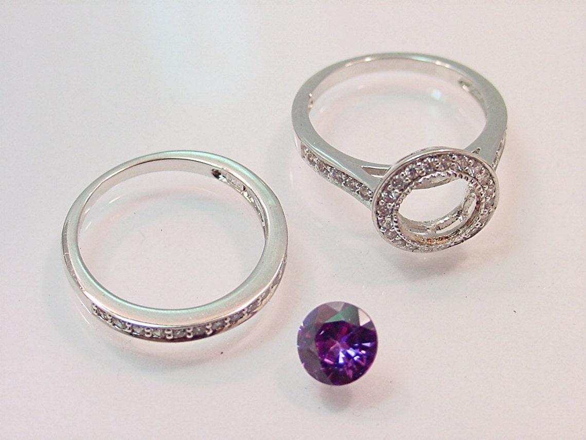 AAAA Brazilian Amethyst 7.0mm 2.12 Carat Round 14K White Gold - Etsy