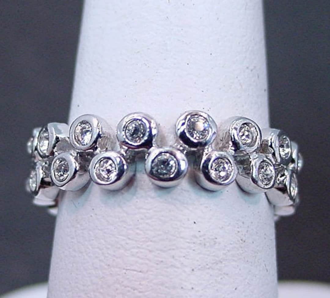 Double Bubble Diamond Eternity or Anniversary Ring With .60 Carats of ...