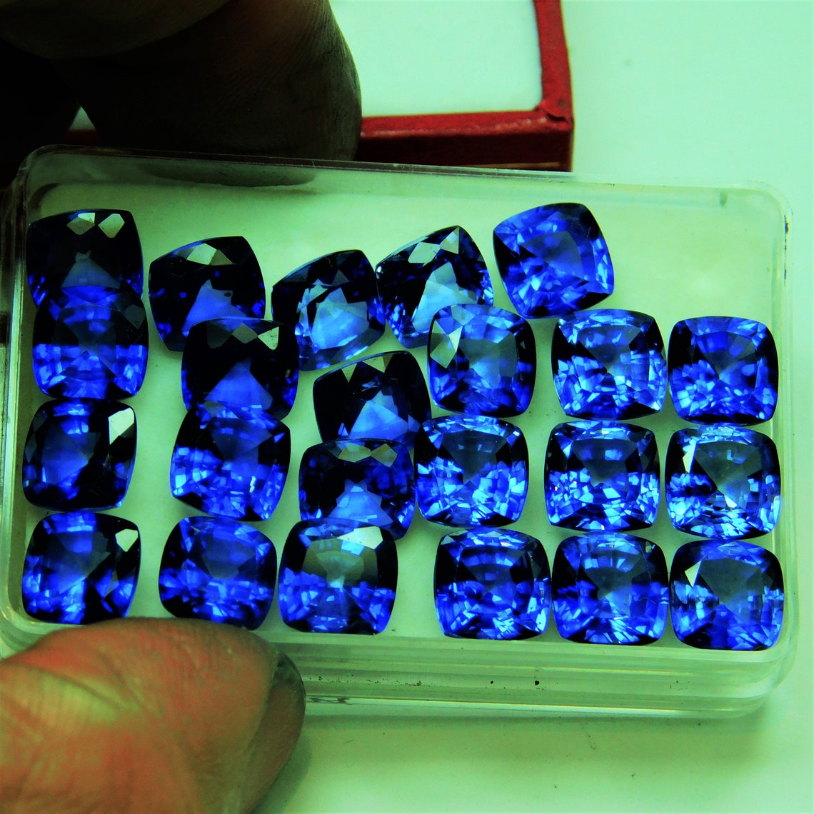 AAAA Lab Grown Sapphire 8x8mm 3.15 Carats Heavy 14K Yellow | Etsy