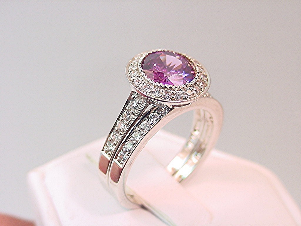 AAAA Brazilian Amethyst 7.0mm 2.12 Carat Round 14K White Gold - Etsy