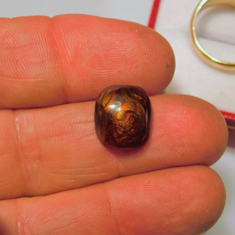 AAAA Imperial Fire Agate From Mexico 15x13mm 8.70 Carats in | Etsy