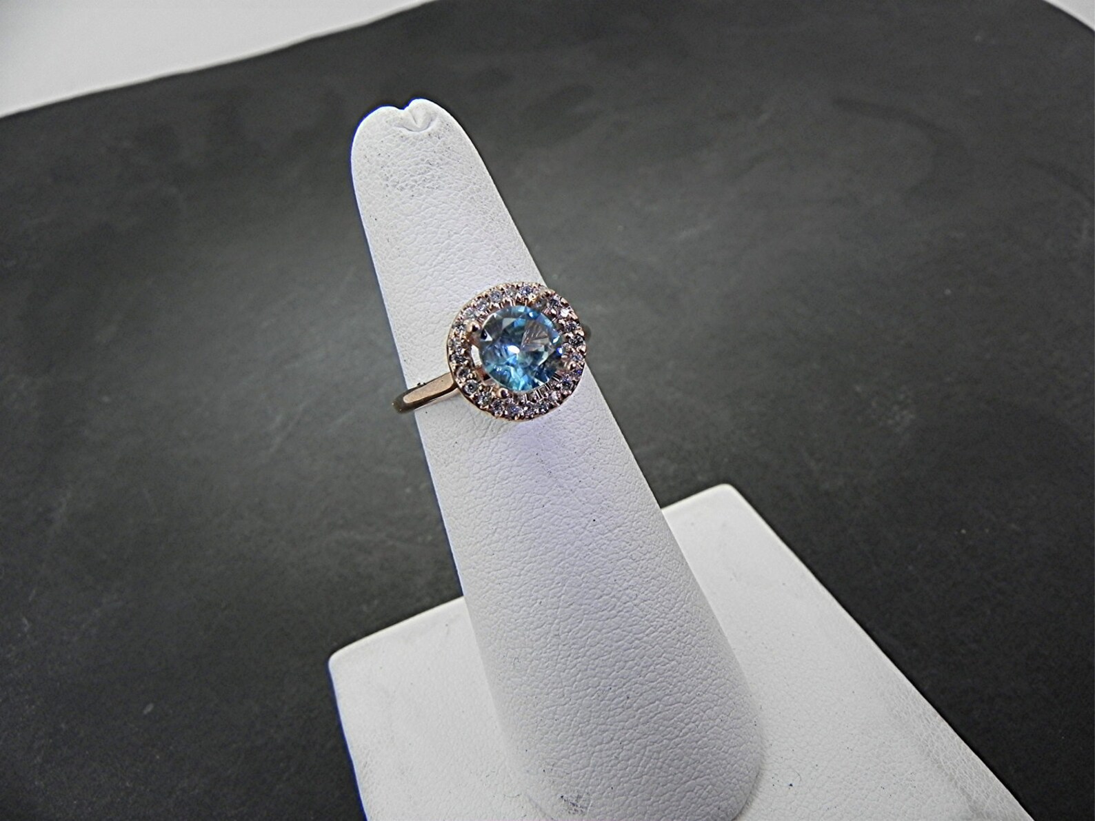 AAA Gahnite Blue Green Spinel 6.85mm 1.43 Carats 14K Rose Gold Diamond ...