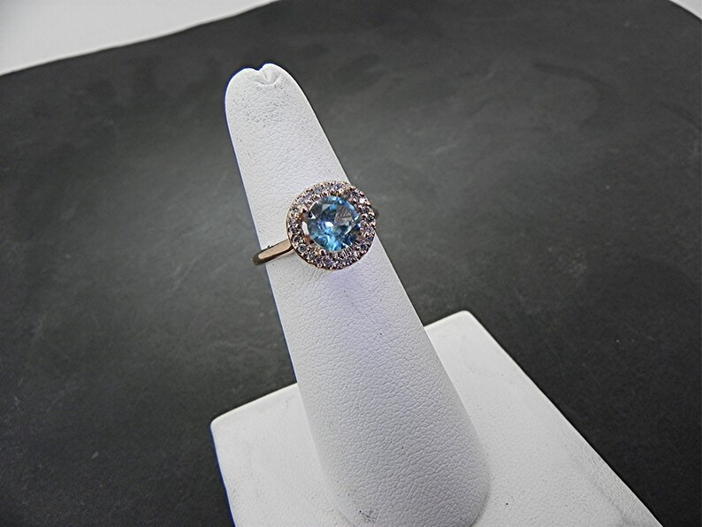 AAA Gahnite Blue Green Spinel 6.85mm 1.43 Carats 14K Rose Gold Diamond ...