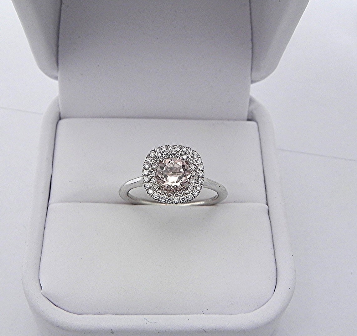 SALE AAAA Morganite Round cut 5mm .50 Carats 14K white | Etsy