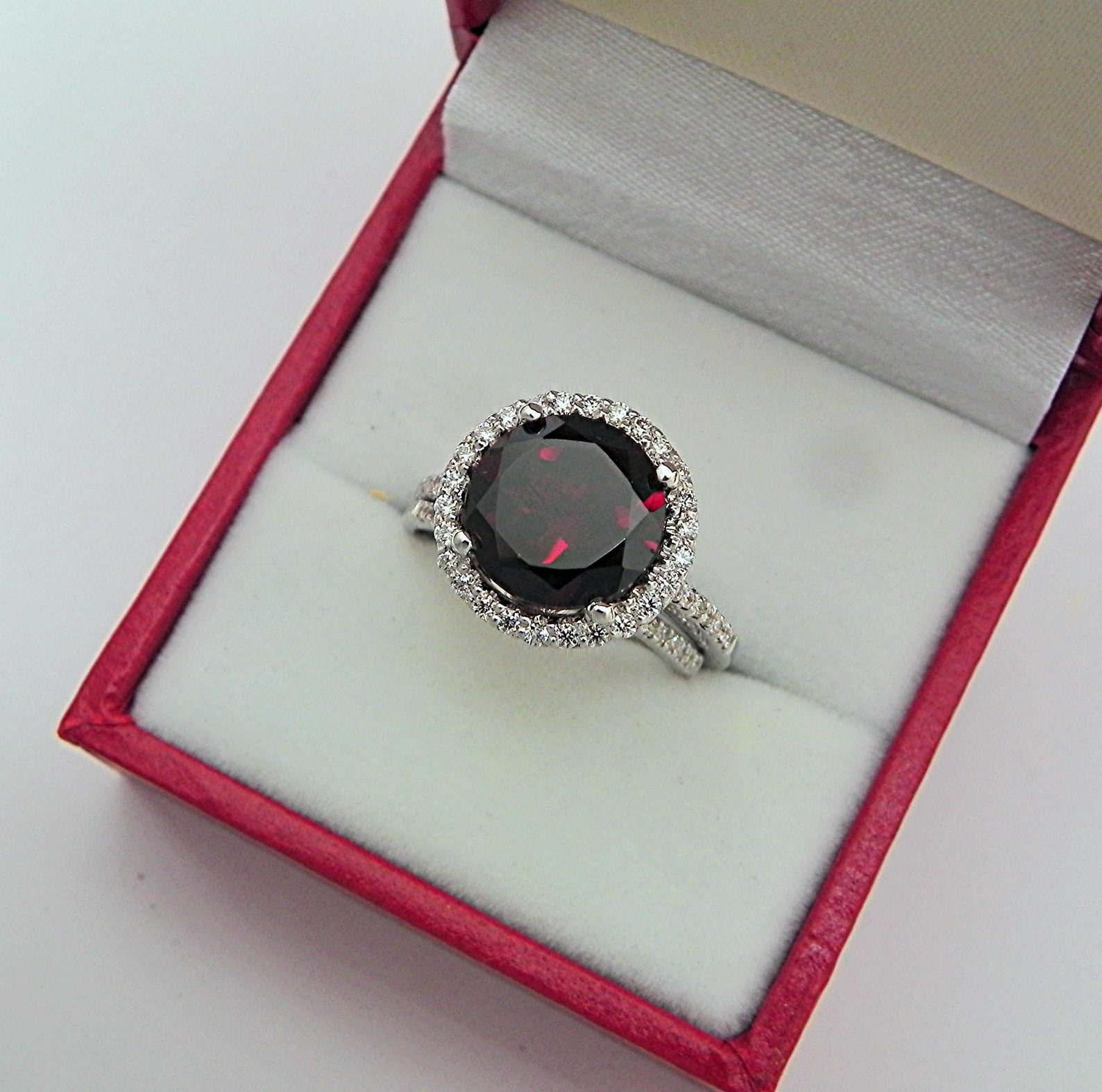 AAA Red Pyrope Garnet 10mm Round 3.57 Carats 14K White Gold - Etsy