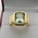 AAAA Green Amethyst 10x8mm 3.20 Carats Heavy 14K Yellow Gold Emerald ...