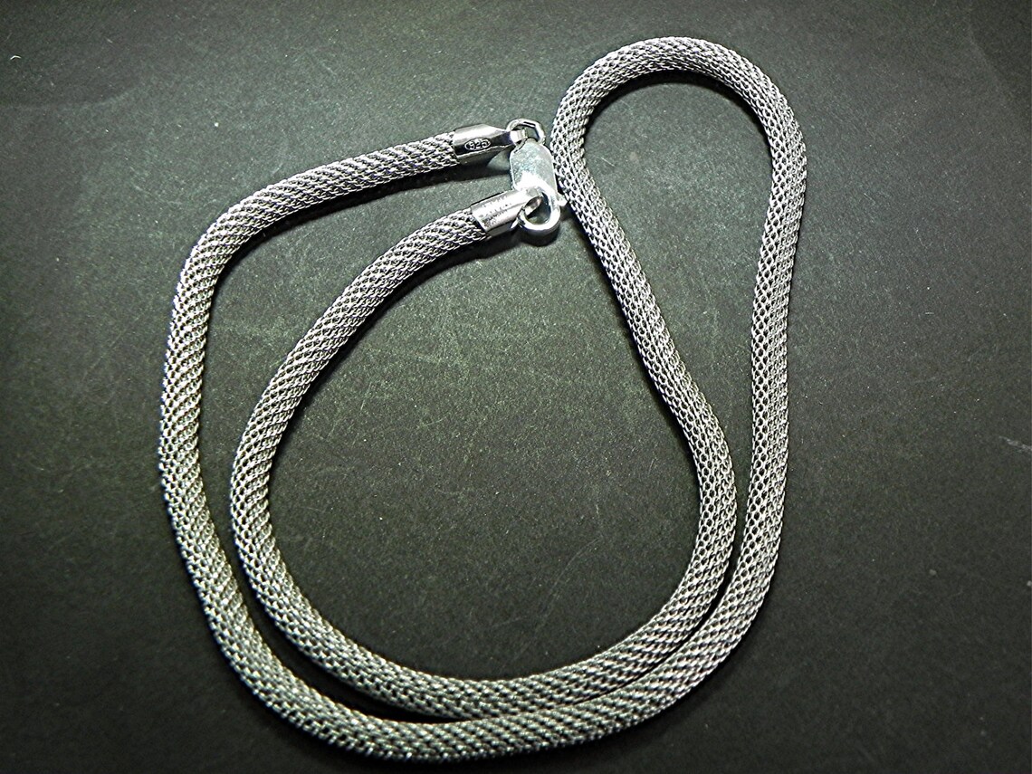 20 Inch Sterling Silver Mesh Necklace Chain 4mm - Etsy