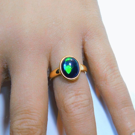 Ethiopian black opal ring store