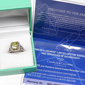 AAAA Yellow Moissanite 9x7mm 14K White Gold Diamond Halo Engagement ...