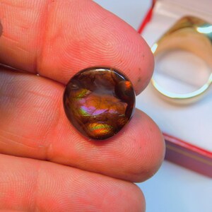 AAAA Imperial Fire Agate From Mexico 16x17mm 10.62 Carats in Heavy 14K ...