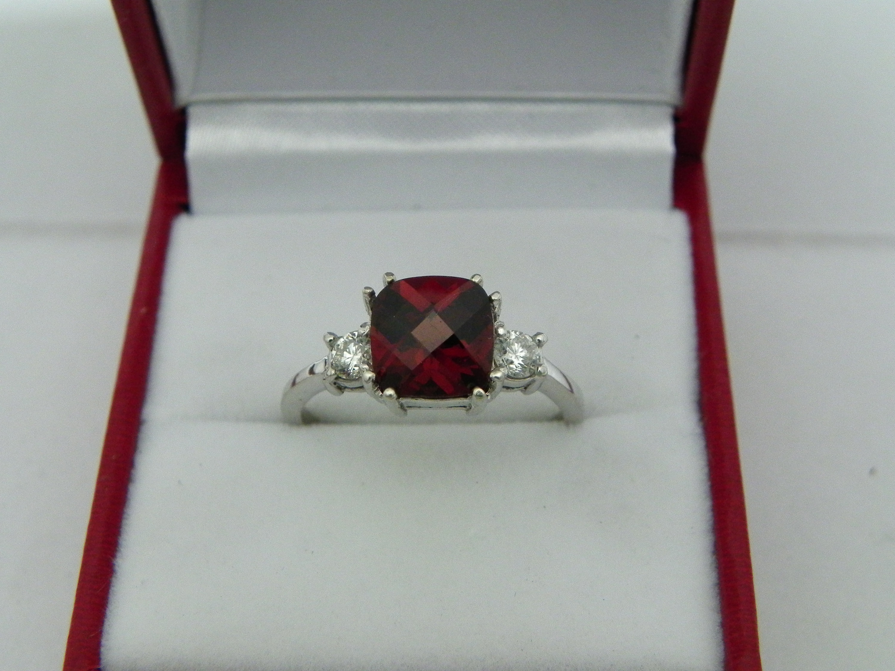 AAAA Red Garnet Checkerboard Cushion Cut 8x8mm 2.50 Carats 14K - Etsy