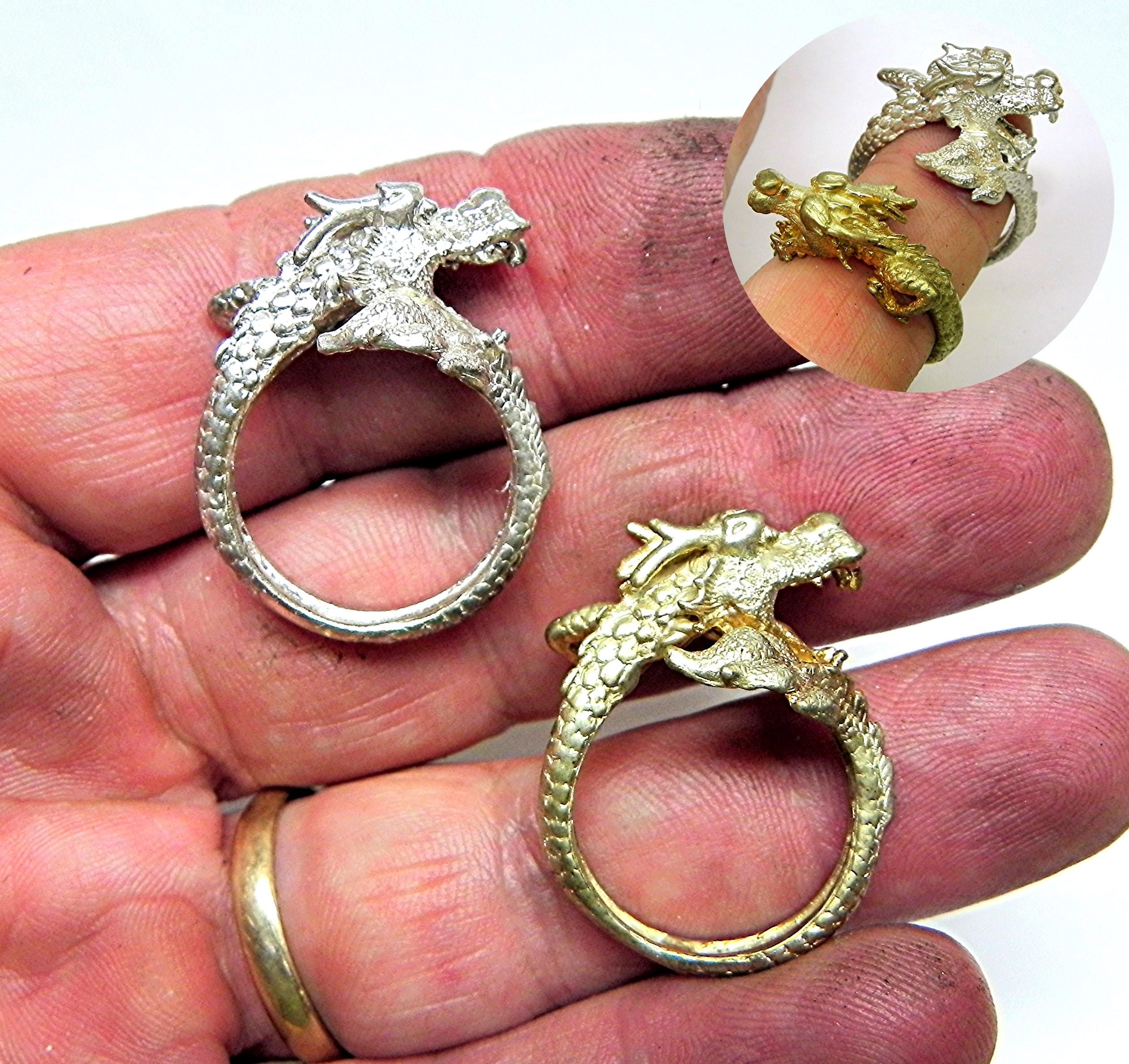 14K Gold Dragon Ring Hand Made. Highly Detailed 8.5 Grams | Etsy