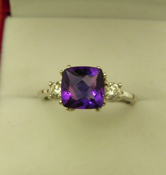 AAAA Amethyst Checkerboard Cushion Cut 8x8mm 1.96 Carats 14K | Etsy