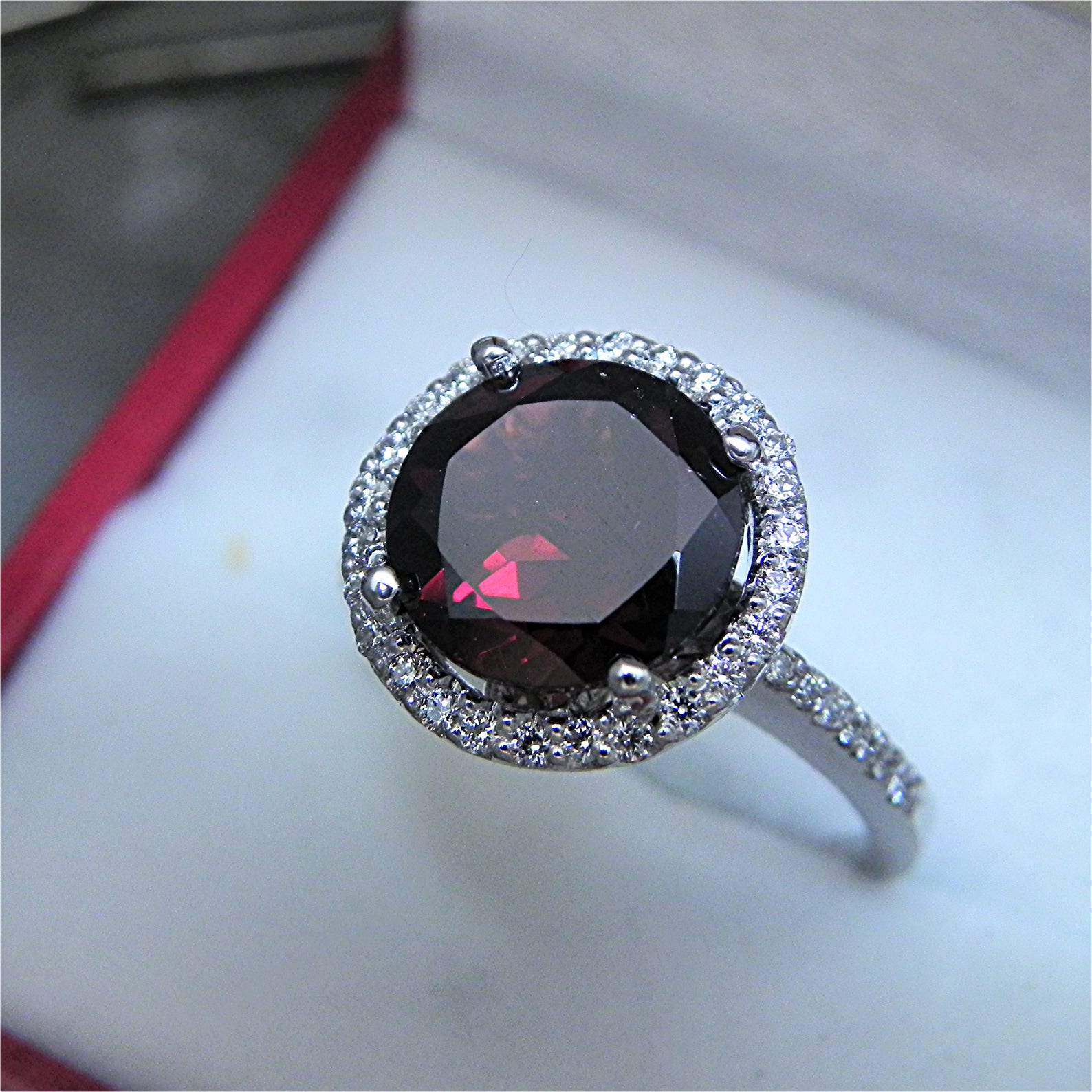 AAA Red Pyrope Garnet 10mm Round 3.57 Carats 14K White Gold - Etsy