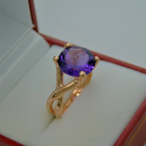 AAAA Amethyst 11x11mm 4.50 Carats 14K Rose Gold Gold - ELKE- Ring MMM ...