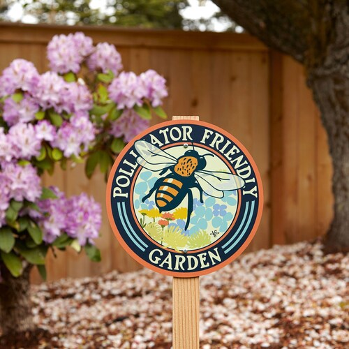 Bee Pollinator Friendly Garden Sign - Etsy