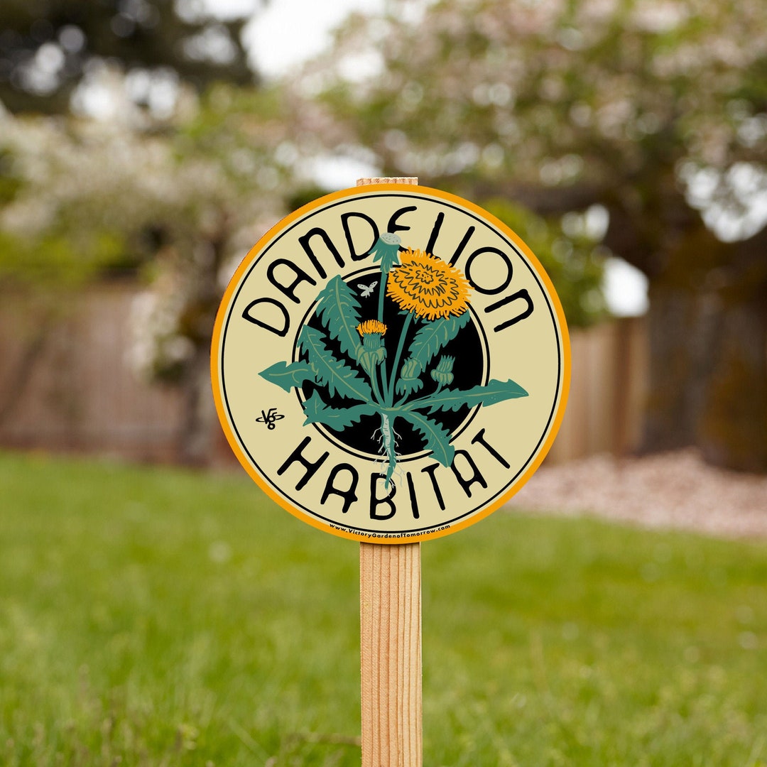 Dandelion Habitat Garden Sign - Etsy