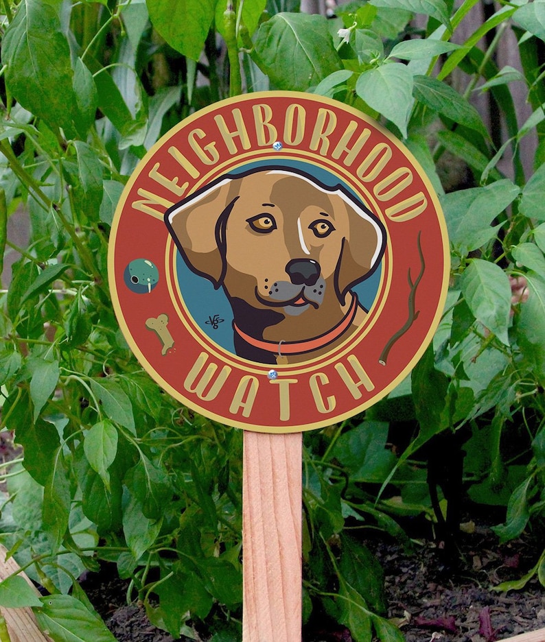 Neighborhood Watch Brown Dog Garden Sign - Etsy