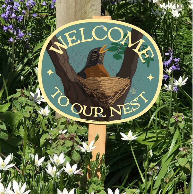 Welcome to Our Nest Garden Sign - Etsy