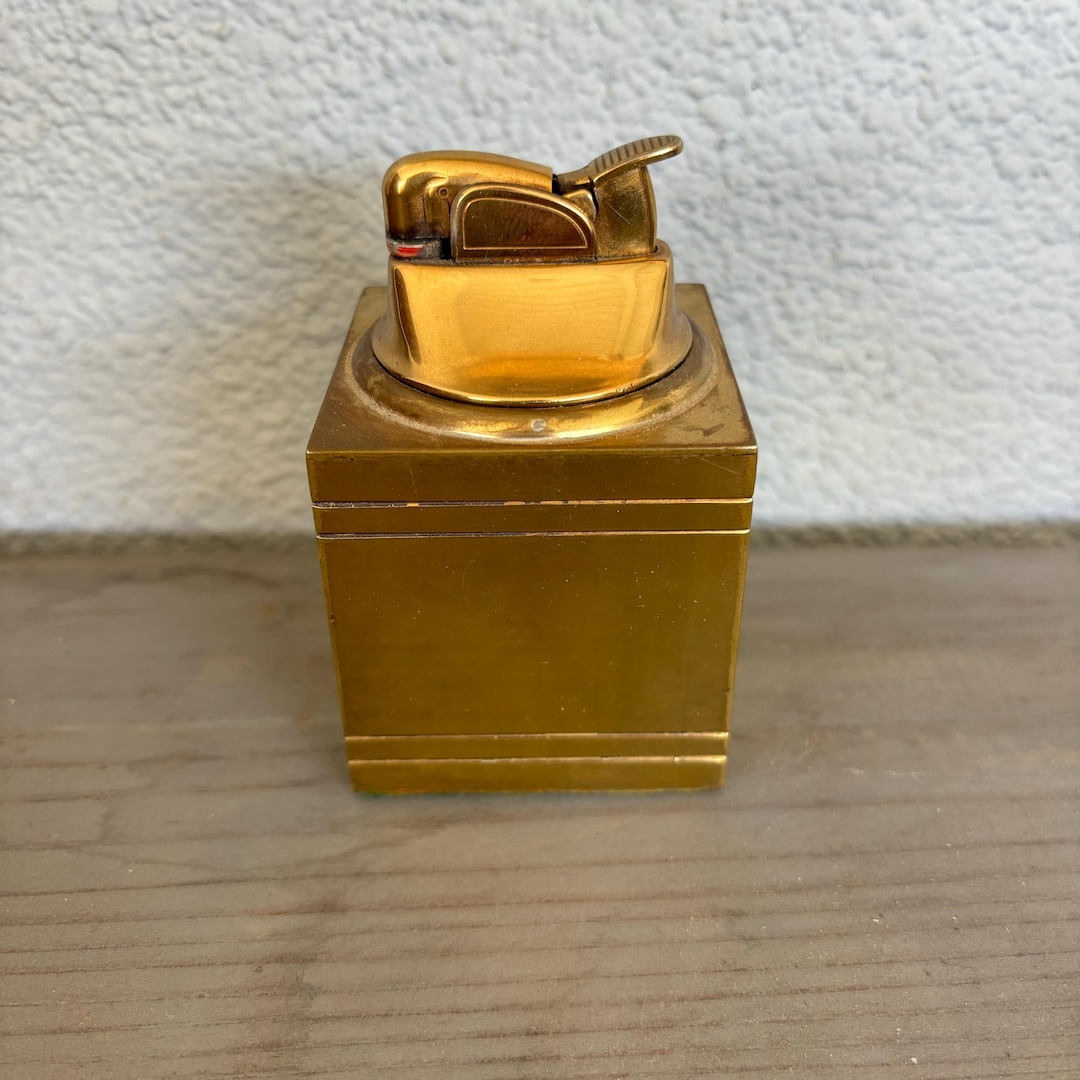 Vintage Working Brass Cube Lighter - Etsy
