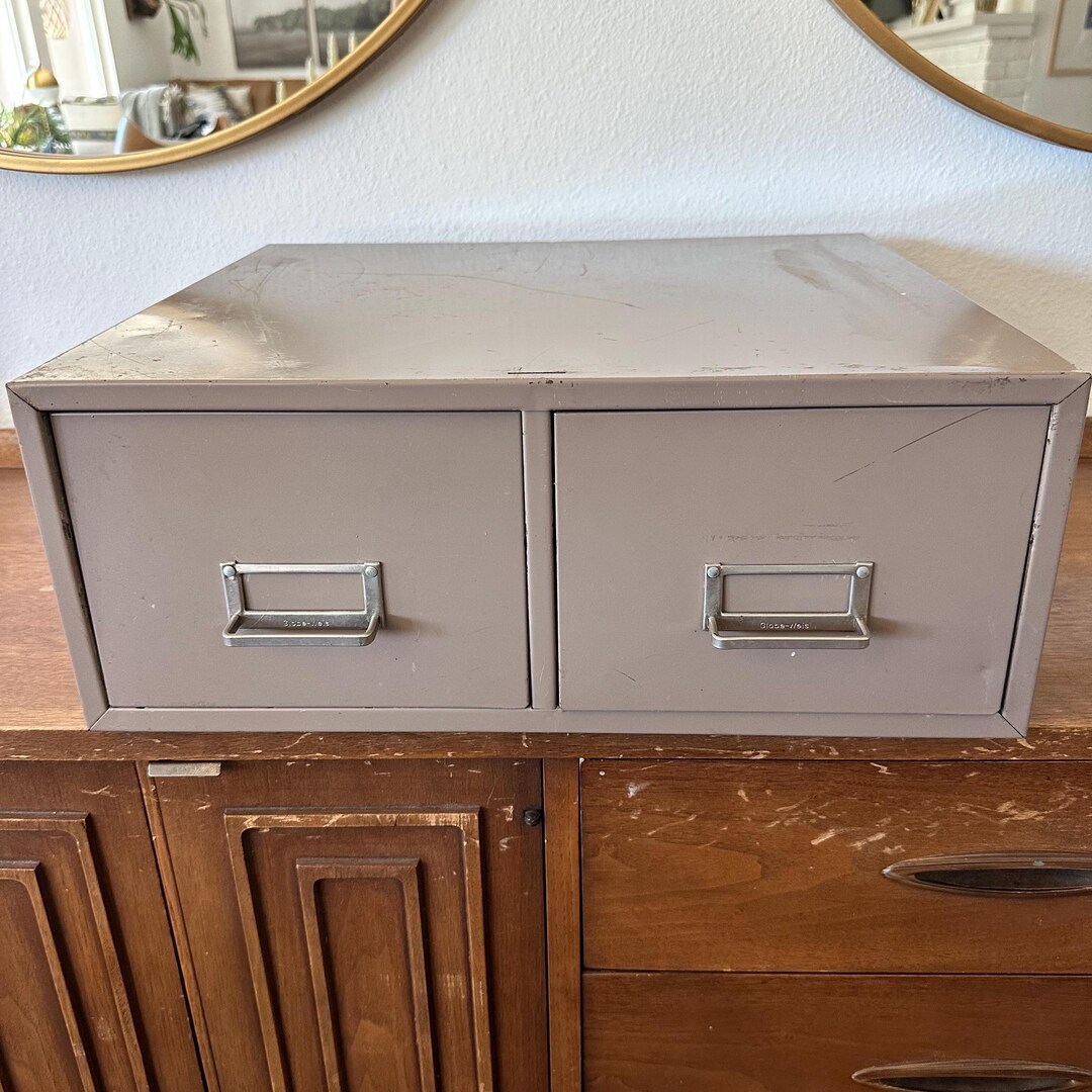 Index Card Library Filing Locker Double Drawer **message for Accurate ...