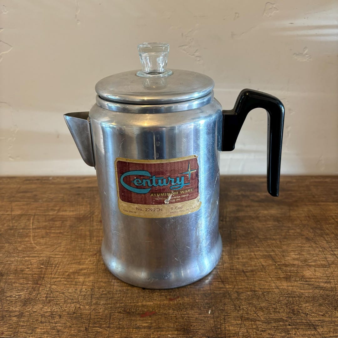 Vintage Century Aluminum Ware Percolator Coffee Pot With Label 9 Cup - Etsy