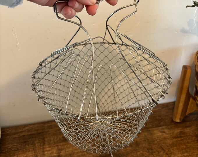 Collapsible Fruit, Chicken Veggie Wire Basket With Handles - Etsy