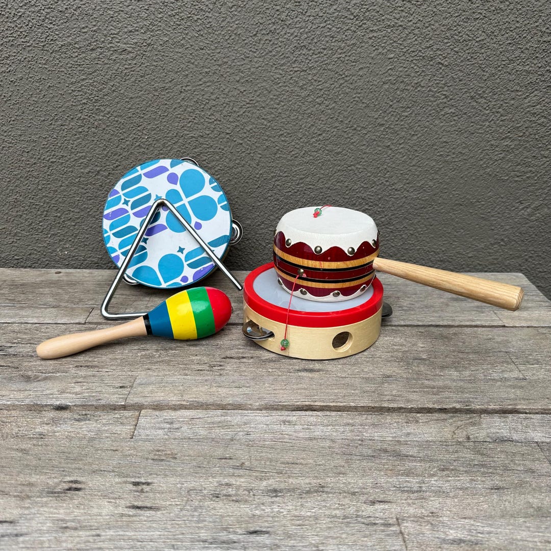Children's Instruments, Tambourines, Maraca, Spin Drum, Triangle - Etsy