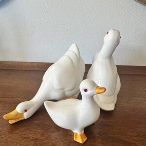 Vintage Trio of Porcelain Ceramic Duck Figurines - Etsy
