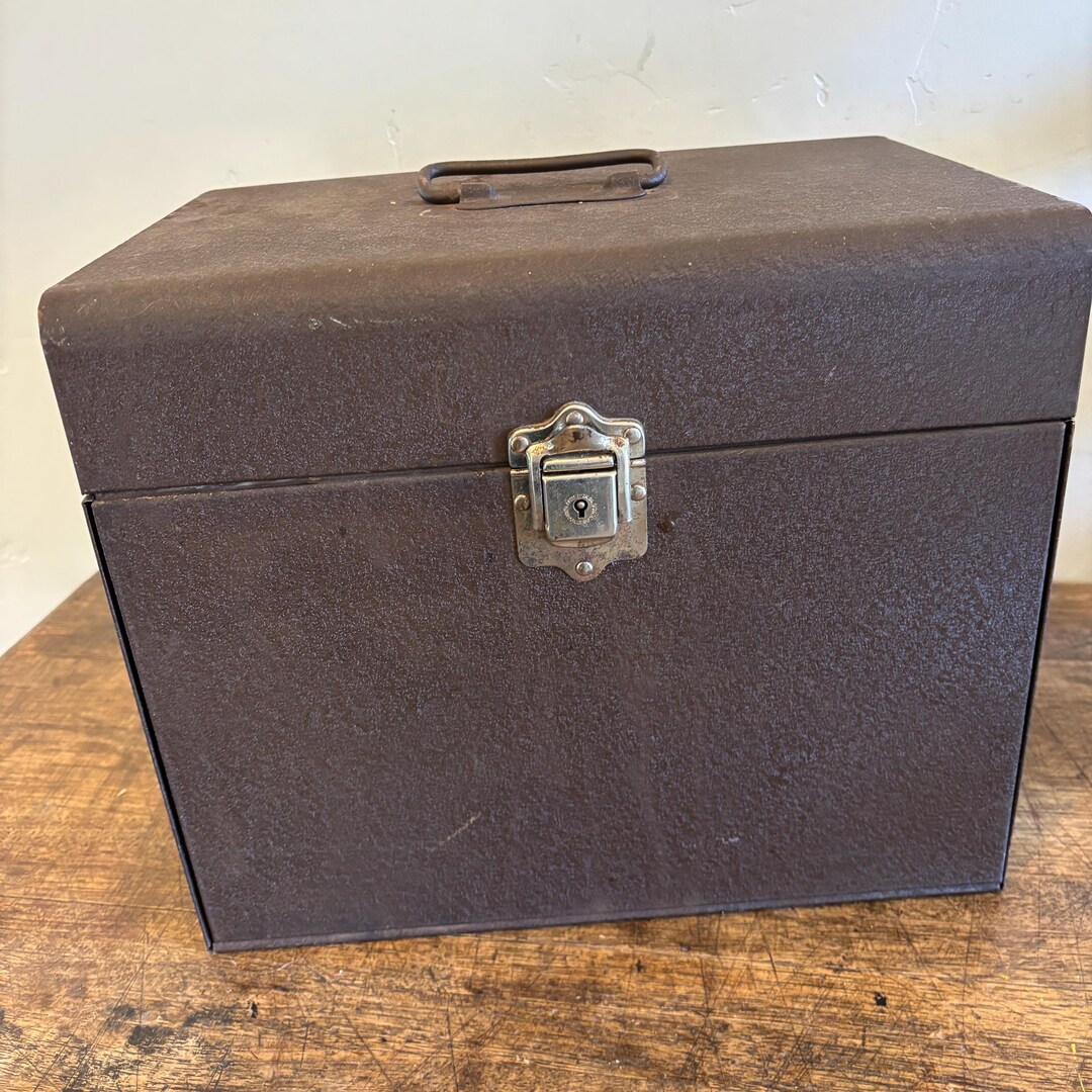 Vintage Brown Metal Expanding File Box - Etsy