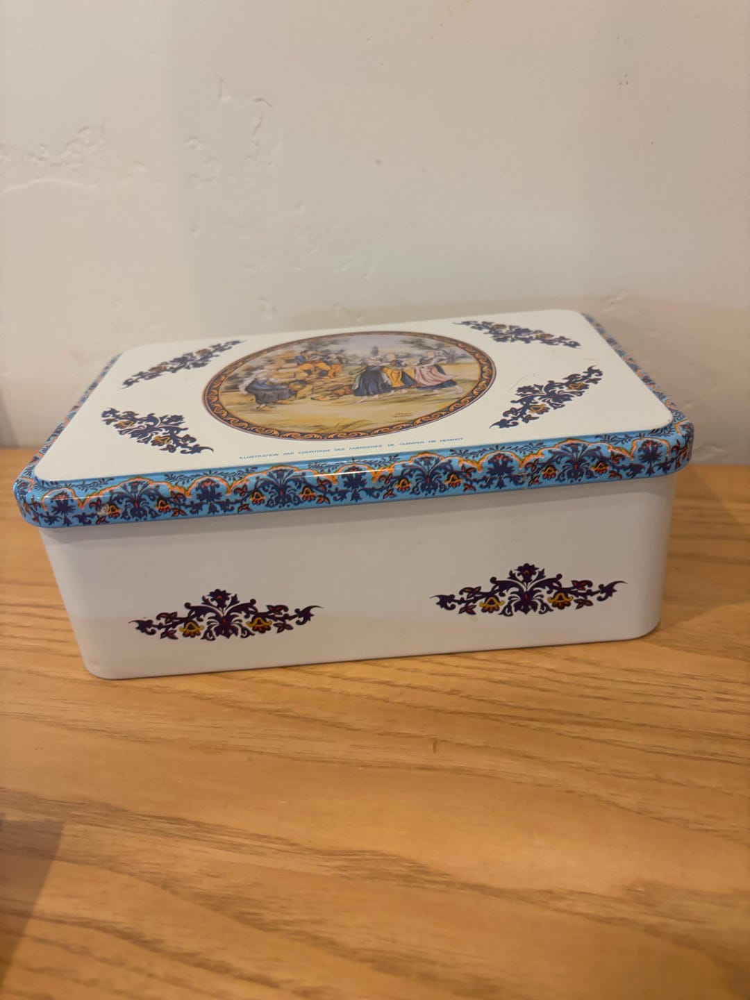 Vintage French Massilly Bisquit Tin Box - Etsy