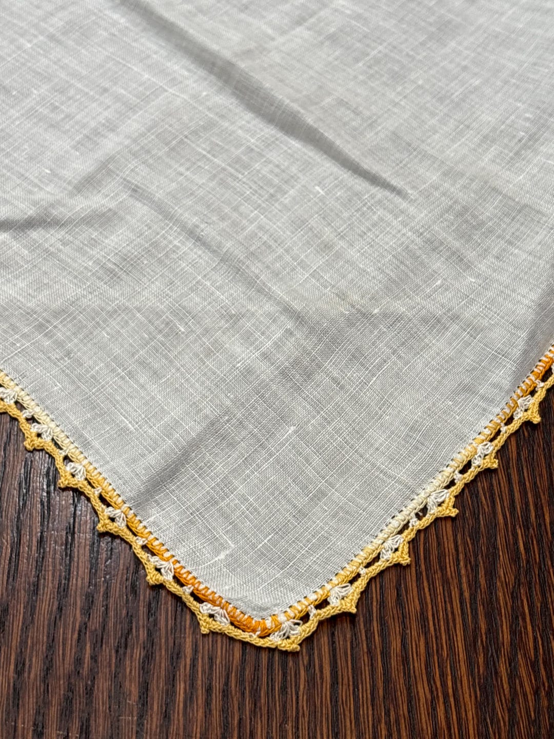 Vintage Handkerchief With Crochet Border (11x11) - Etsy