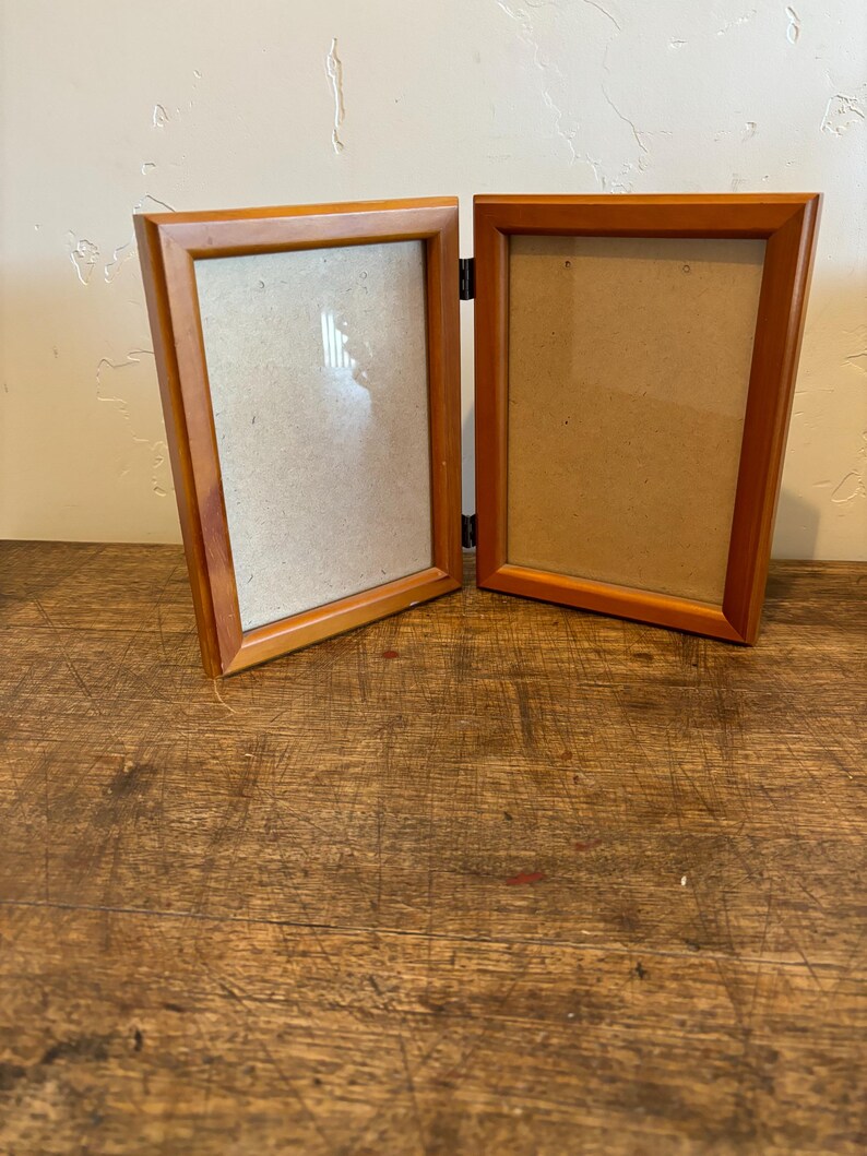 Wood Double Hinged Photo Frame - Etsy