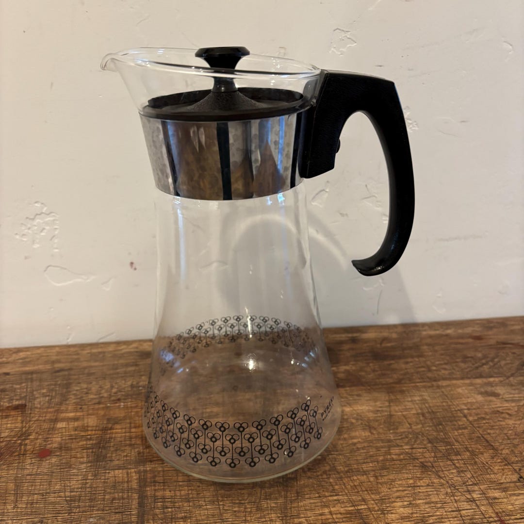 Vintage MCM Pyrex Black Bee Coffee Carafe - Heat Proof - Etsy
