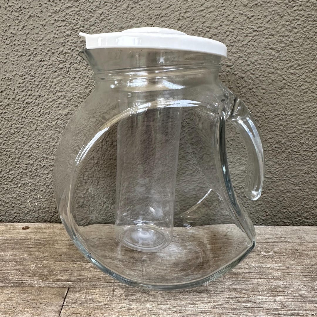 Clear Glass Fish Bowl Frigoverre Pitcher With Ice Tube - Etsy