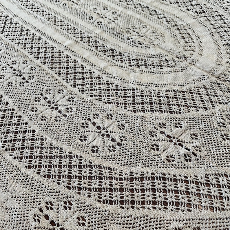 Vintage Crochet Tablecloth - Etsy