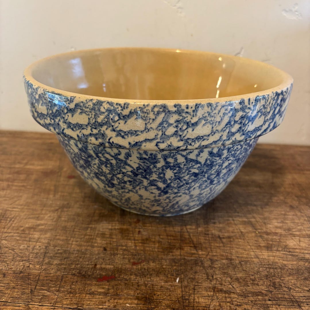 Vintage Stoneware Mixing Bowl - Etsy